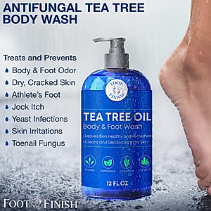 LOVE, LORI Tea Tree Body Wash Antifungal (12oz) - Antibacterial Body Wash for Eczema, Jock Itch, Acne & Athletes Foot Health - Foot Remedy Soap w/Natural Essential Oils