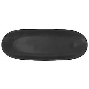 DOITOOL Ceramic Sushi Dish Oval Platter Tray Japanese Style Food Plate Dinner Plate Serving Trays Appetizers Plate for Home and Kitchen Black