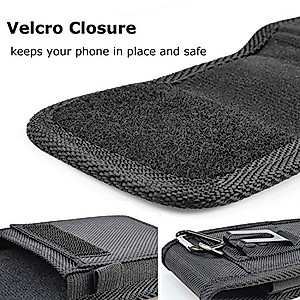 Takfox Phone Holster for Samsung Galaxy S22 Ultra S23 Plus S21 S20 S10 Note 20+,A03S A14 A53 A51 A71 A13 A02S A12 A32,G Power 2023 Nylon Cell Phone Belt Clip Holster Carrying Pouch w Card Holder,Black