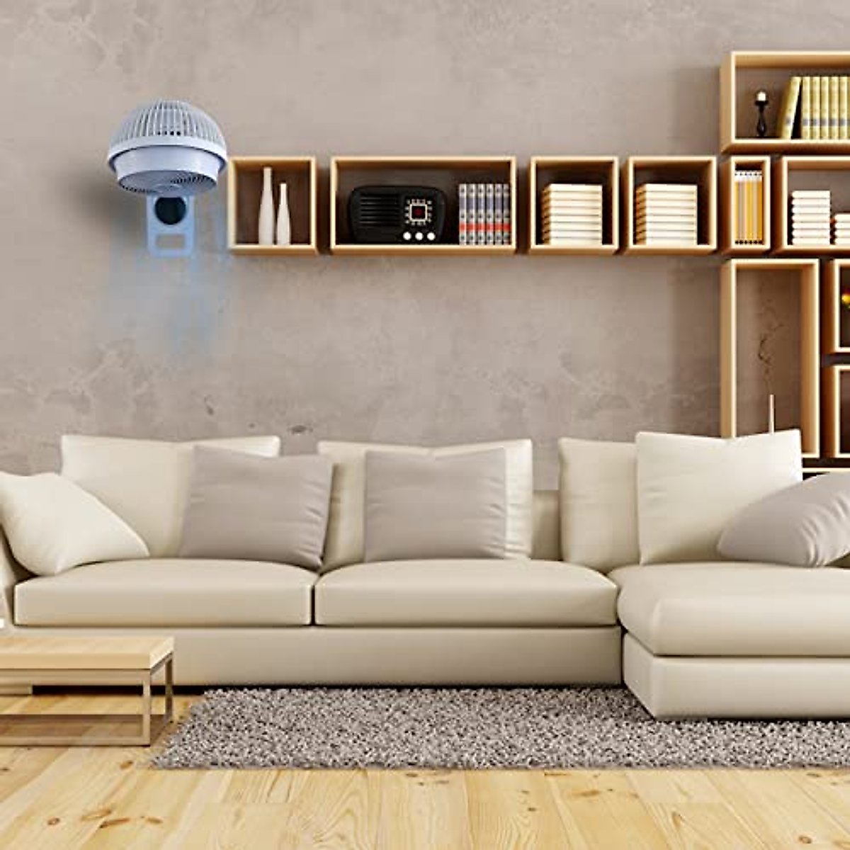 Heal Smart 7 inch Wall Mount Fan, 3 Speeds & 3 Modes, 15 Hours Timer, 60° Oscillating Circulating Fan, with Remote Control, Air Circulation Fan for Indoor Use, White
