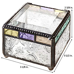 Personalized Jewelry Box Decorative Vanity Display Engraved Keepsake Gift for Friend Daughter Sister Girl Women Purple Blue Peach Turquoise J Devlin Box 905 EB246