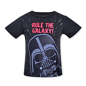 STAR WARS Boys’ 4 Pack T-Shirt for Toddler and Little Kids – Yellow/Green/Black/Red