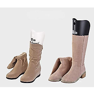 QUUPY 2 Pairs 16 Inch Long Thicken Plastic Shoe Shaper Holder Shoe Trees Stretcher Inserts Tall Boot Automatic Stand Support No Print for Women Over-The-Knee Boots Taller Boot Knee High Shoes (Black)