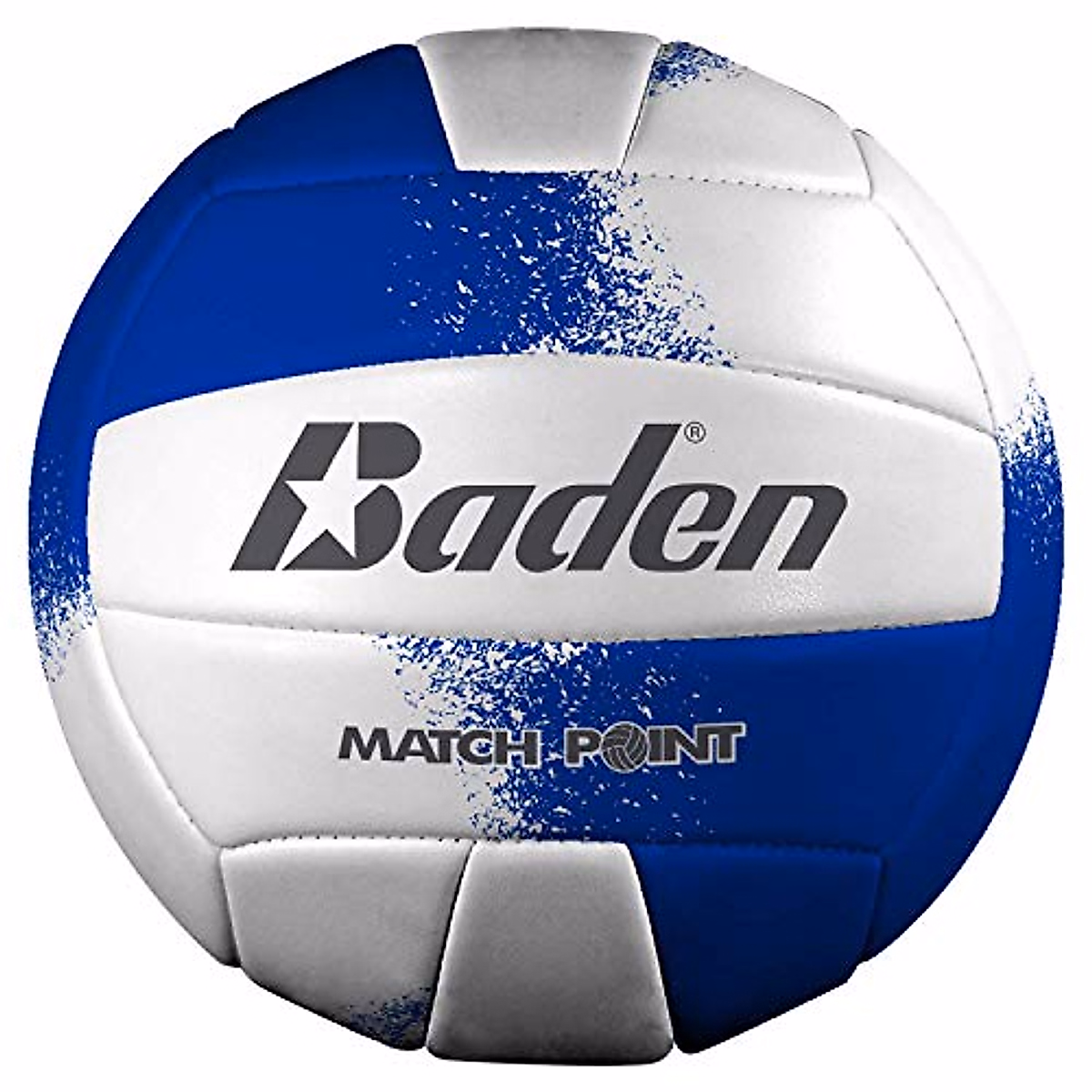 Baden | Match Point | Cushioned Synthetic Leather | Outdoor Recreation Backyard Volleyball + College Camp Ball | All Ages | Official Size 5 | Royal Blue/White