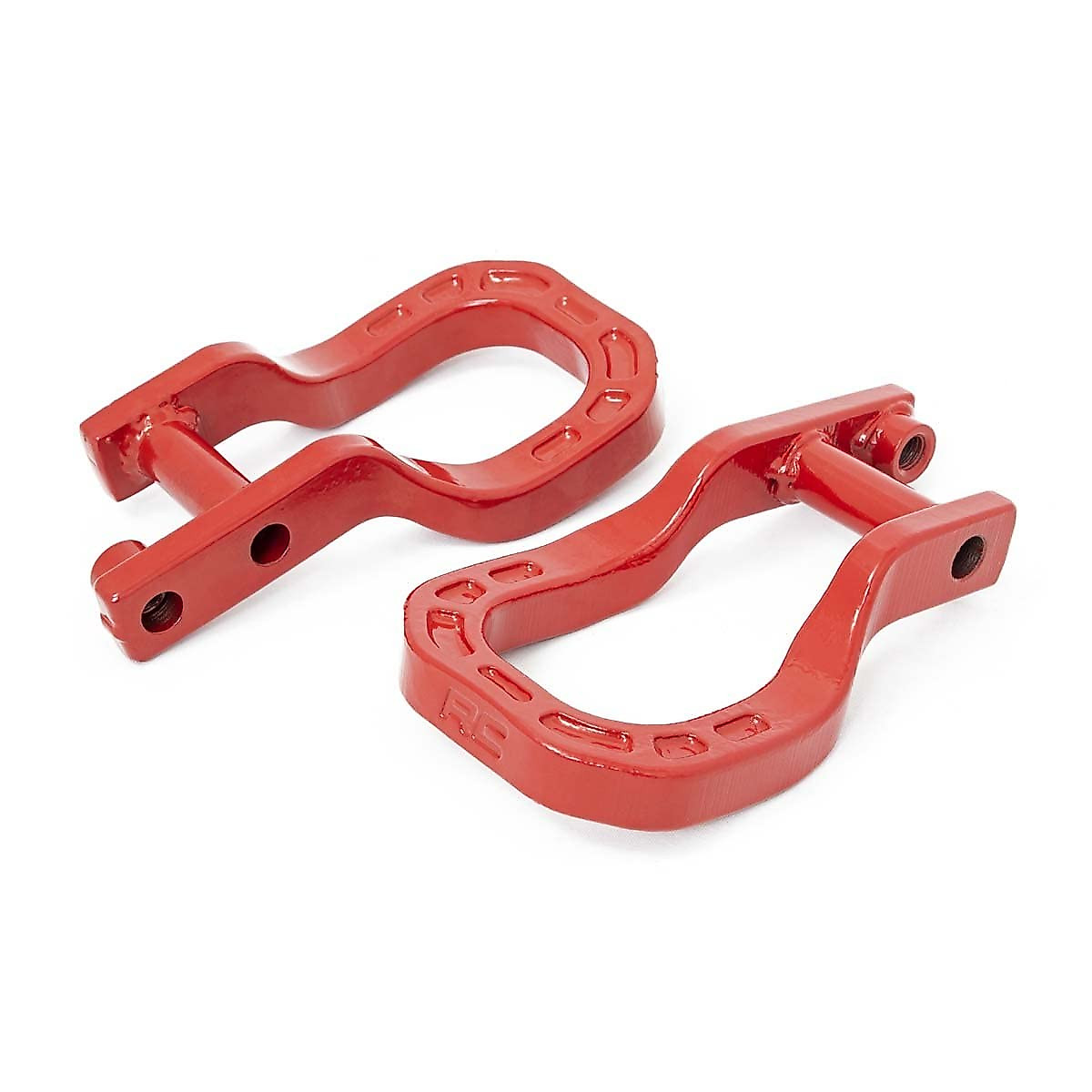 Rough Country Upgraded Forged Tow Hooks (fits) 2019-2020 Chevy Silverado 1500 | Replaces OEM | Red | RS132 , Black