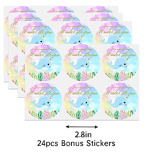 XGELUL Narwhal Party Favors Candy Bags with Stickers - Narwhal Goodie Gift Treat Bags - Narwhal Themed Birthday Party Supplies