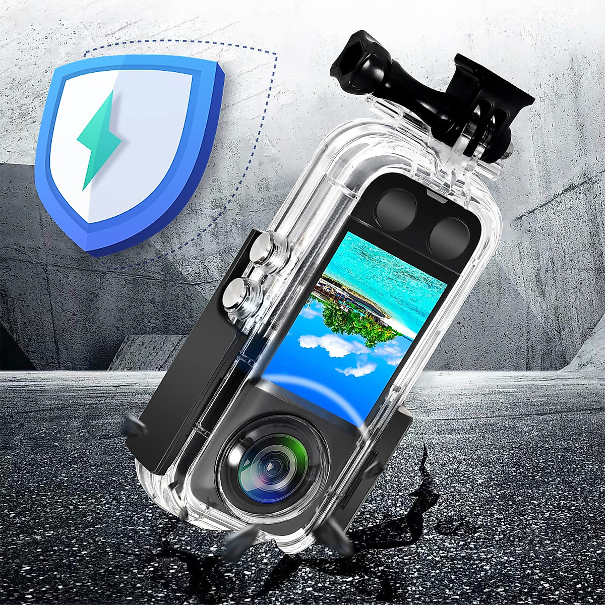 Waterproof Case for Insta 360 one X3 Action Camera, Underwater Diving Protective Housing 40M with Bracket Accessories