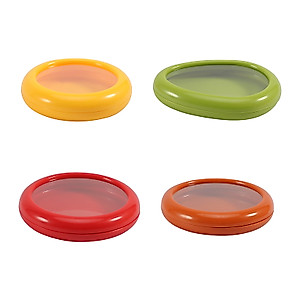 4 PCS Avocado Saver Tomato Holder, Fresh Stretch Pod Lemon Tomato Saver and Storage Keeper Reusable Storage Containers for Fridge Ideal for Apples, Garlic(as shown)