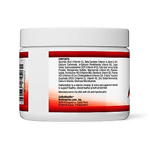 UnRuffledRx FeatherUp! Bird Vitamins with Biotin for Beautiful Plumage - Feather Growth Supplements for Parrots - 90 gm - 240 Servings