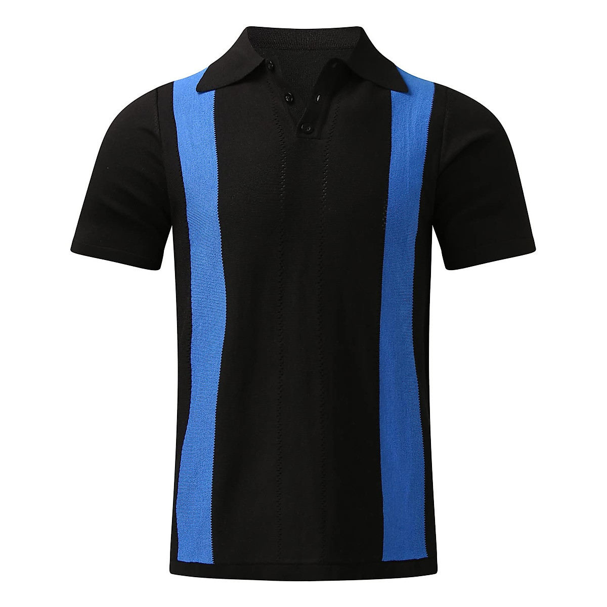 Mens Fashion Casual Button Lapel Short Sleeve T Shirt Jacket Top Male Casual Printing Sports Tennis T Shirt Black