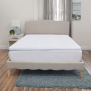 SensorPEDIC Majestic 2-Inch Gel Swirl Memory Foam Mattress Topper, Full, White
