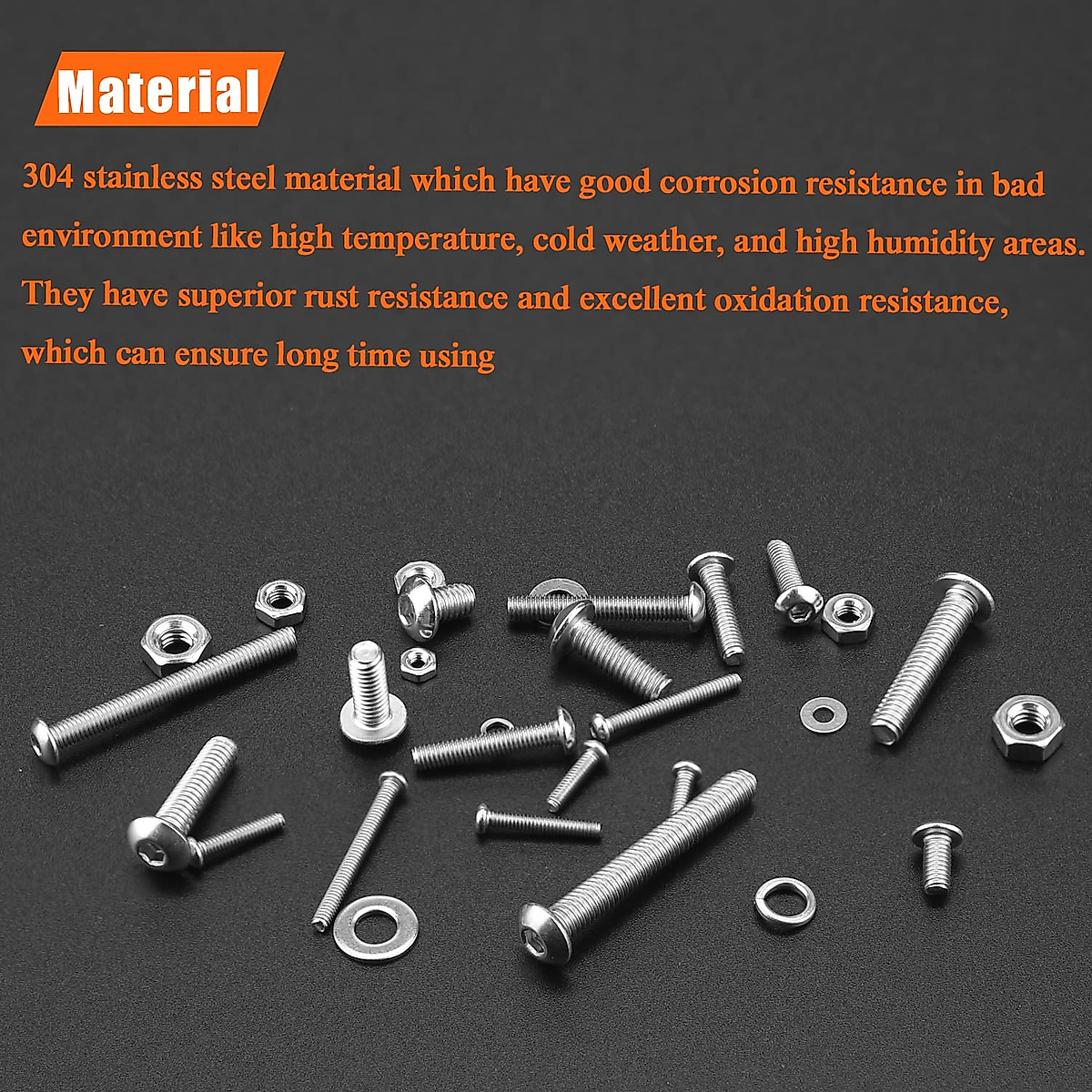 HELIFOUNER 1500 Pieces M2 M3 M4, 304 Stainless Steel Button Head Socket Cap Metric Screws Bolts Washers Nuts Hardware Assortment Kit with Hex Wrenches
