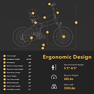 CYCROWN Cycknight Electric Bike for Adults Foldable 750W Ebike with 48V 12.5AH Removable Battery, 25 MPH 60 Miles Folding Ebikes for Adult 20" x 4.0" Fat Tire Electric Bike with Dual Shock Absorber