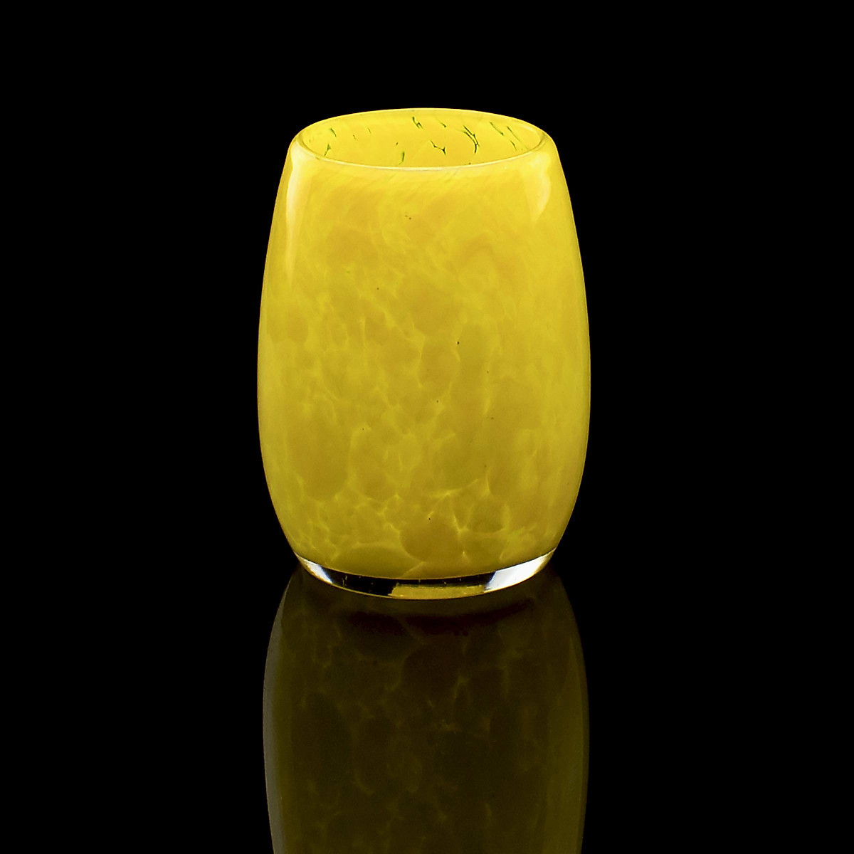 Totally Blown Glassworks Votive Candle Holder, Tea-light, Handmade Blown Glass, Accent Vase, Centerpiece, Home Decor, Artist Dehanna Jones, Seattle, WA. (Yellow Tequila Sunrise)