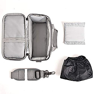 FOSOTO Camera Bag Case with Waterproof Rain Cover Compatible for Nikon D3500 D5600 D7500 D610 Canon EOS 4000D 2000D SL3 T7 M50 M6 SX530 Fujifilm X-T20,Grey