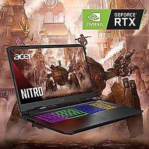 Acer Nitro 5 AN517-41-R0RZ Gaming Laptop, AMD Ryzen 7 5800H (8-Core) | NVIDIA GeForce RTX 3060 Laptop GPU | 17.3" FHD 144Hz IPS Display | 16GB DDR4 | 1TB NVMe SSD | WiFi 6 | RGB Backlit Keyboard