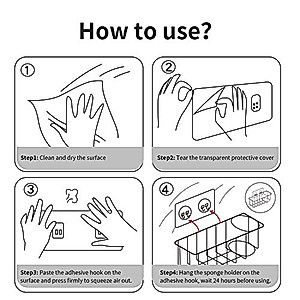 FEBBI Sponge Holder, SUS304 Stainless Steel Kitchen Sink Organizer, Sponge & Brush Holder 2-in-1 Sink Caddy Rust Proof, Water Proof & No Drilling(Come with 2 PCS Adhesives)