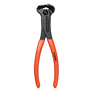 KSEIBI 141150 End Cutting Pliers 7 Inch Grip Handle Black Finish Chrome Vanadium Steel Carpenter Pincer, Nippers Tool, Cat Paw, Nail Remover, Rivet Cutting Pliers, Steel Wire Cutter Construction Tool