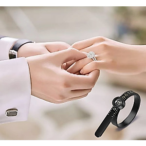 Ring Sizer Measuring Tool JRONGHE Reusable Finger Size Measuring Tape with Magnified Glass, Jewelry Sizing Tool 1-17 USA Rings Size