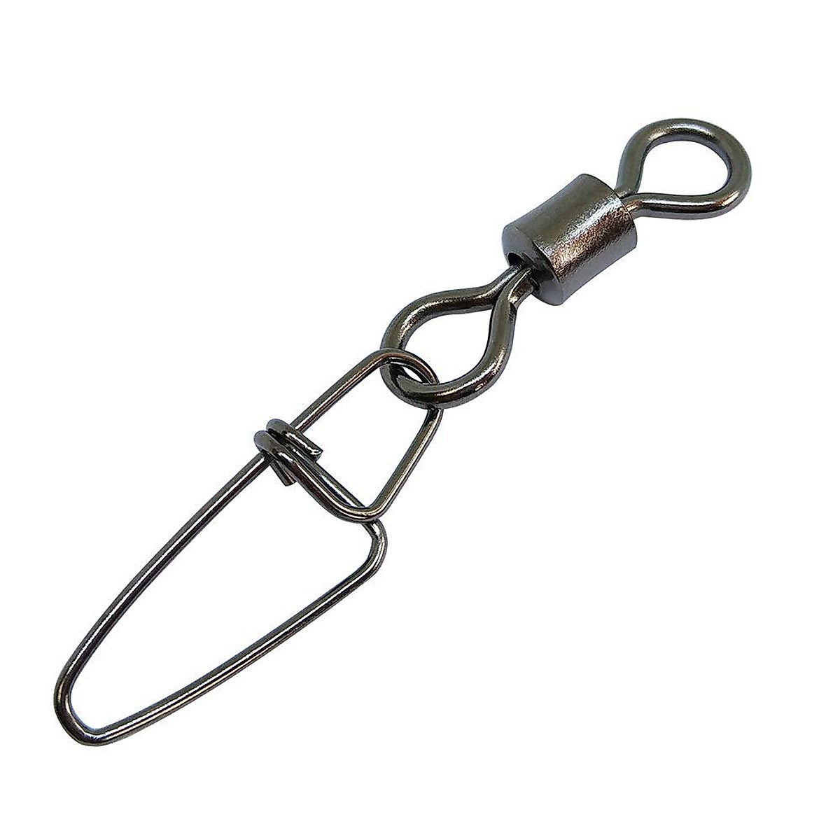 Unclesport 100pcs Fishing Rolling Swivels Coastlock Snap Freshwater Ice Fishing Tackle Bass Fishing Tools 2#-1.50"/83LB