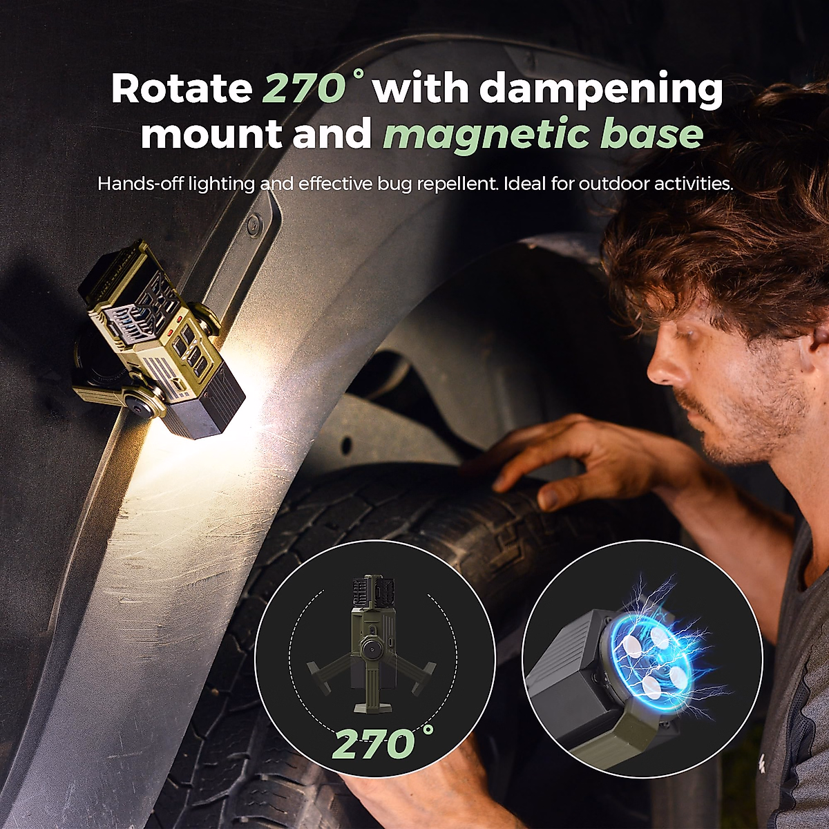 FLEXTAIL EVO Repeller Mosquito Repeller Rechargeable Repellent 329°F Heating with 3000LM Ultra Bright Camping Lantern 30ft Protection Zone for Outdoor Patios Camping Hiking(Mats Not Included)