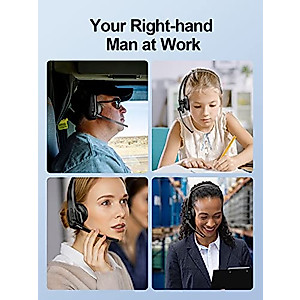 EITIPOK Bluetooth Headset, Bluetooth Trucker Headset with Noise Canceling Mic, On Ear Bluetooth Headphones for Cell Phone/PC/Tablet/Laptop/Computer, Hands Free Headset for Trucker/Business/Students