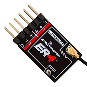 Radiomaster ER4 PWM Mini Receiver 2.4G 4CH 10mw ExpressLRS Support Voltage Telemetry WiFi Update for Aircraft Boat Car