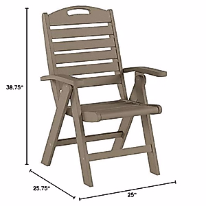 Trex Outdoor Furniture Yacht Club Folding Highback Chair, Sand Castle