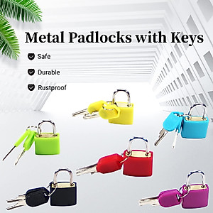 Yinpecly 6PCS Suitcase Locks, Multicolor Luggage Padlocks Set, Lock with Keys, Small Luggage Locks, Mini Locker, Zipper Lock, Tiny Locker Lock for School Gym Backpack Journal Tool Box
