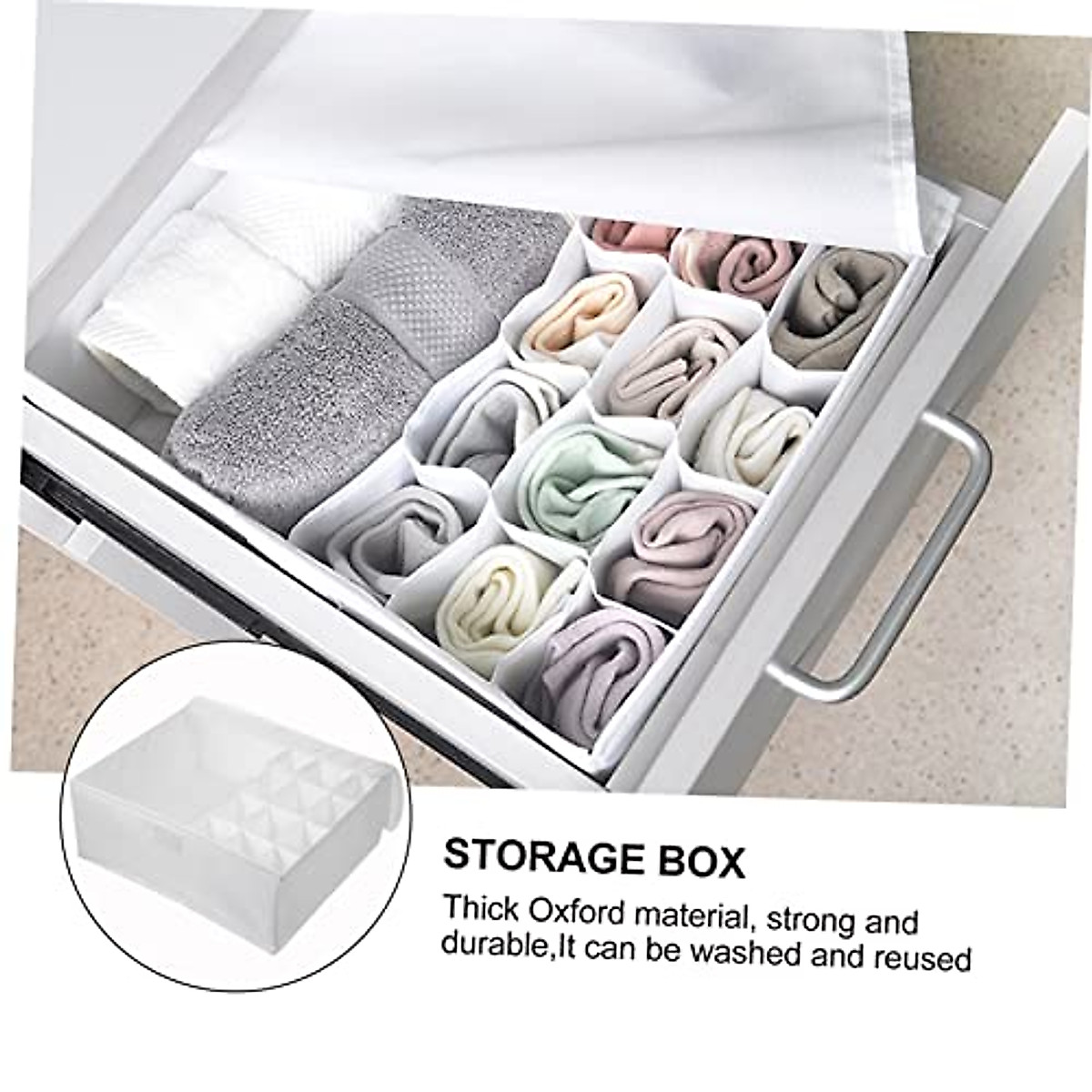 Alipis 2pcs Underwear Storage Box Plastic Storage Organizer Plastic Container Collapsible Container Cloth Covered Socks Container Socks Box Closet Underwear Organizer Underwear Drawer Bra