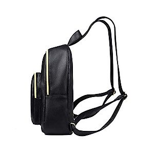 YANAIER Women Mini Backpack Purse PU Leather Anti-theft Backpack Ladies Girls Fashion Casual Travel Daypack Rucksack Black