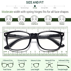 CCVOO Reading Glasses for Women/Men, Eyeglasses, Blue Light Readers for Women/Men, Computer Eye Glasses, Cheaters