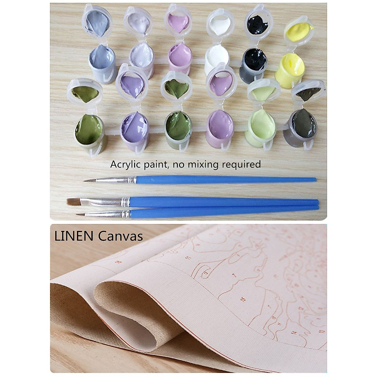 MONDART Paint by Numbers for Adults Beginners Kits DIY Oil Painting Kit Canvas Acrylic Pigment Arts Craft for Home Wall Decor Christmas Gift-Fantasy House 16x20 Inch (NO Frame)