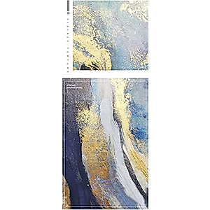 Large Framed Abstract Canvas Wall Art for Living Room-3 Pieces Navy Blue and Gold Abstract Print For Bedroom -Modern Wall Decor Picture Home Decoration Kitchen 28x60 inches