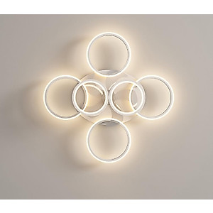 Anyeark Low Profile Ceiling Fan with Light Modern, Bedroom Ceiling Smart Fan with LED, Fandelier Ceiling Fan Flush Mount 25.6-inch, 3000K-6500K Stepless Color Change, Assembly Required (White)