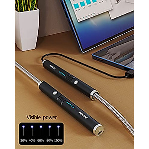 VEHHE Candle Lighter, Electric Rechargeable Arc Lighter with LED Battery Display Long Flexible Neck USB Lighter for Light Candles Gas Stoves Camping Barbecue
