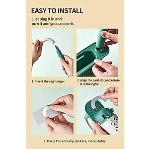 Telescopic Sink Sponges Storage Rack, 11.8 -17.7inch Adjustable Soap Sponge Organizer for Kitchen Sponge and Soap Expandable Storage Drain Basket with Dishcloth Hanger…