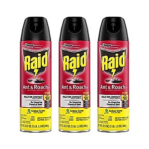 Raid Ant & Roach Killer Lemon Scent, 17.5 Ounce (Pack of 3)