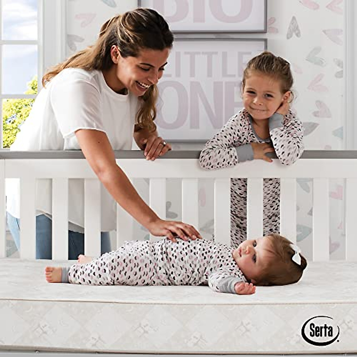 Delta Children Serta Tranquility Eco Firm 2-Stage 6" Premium Baby Crib Mattress & Toddler Mattress - Waterproof - GREENGUARD Gold Certified - 50 Year Warranty - Made in USA, 27.5x52x6 Inch, White (Pack of 1)