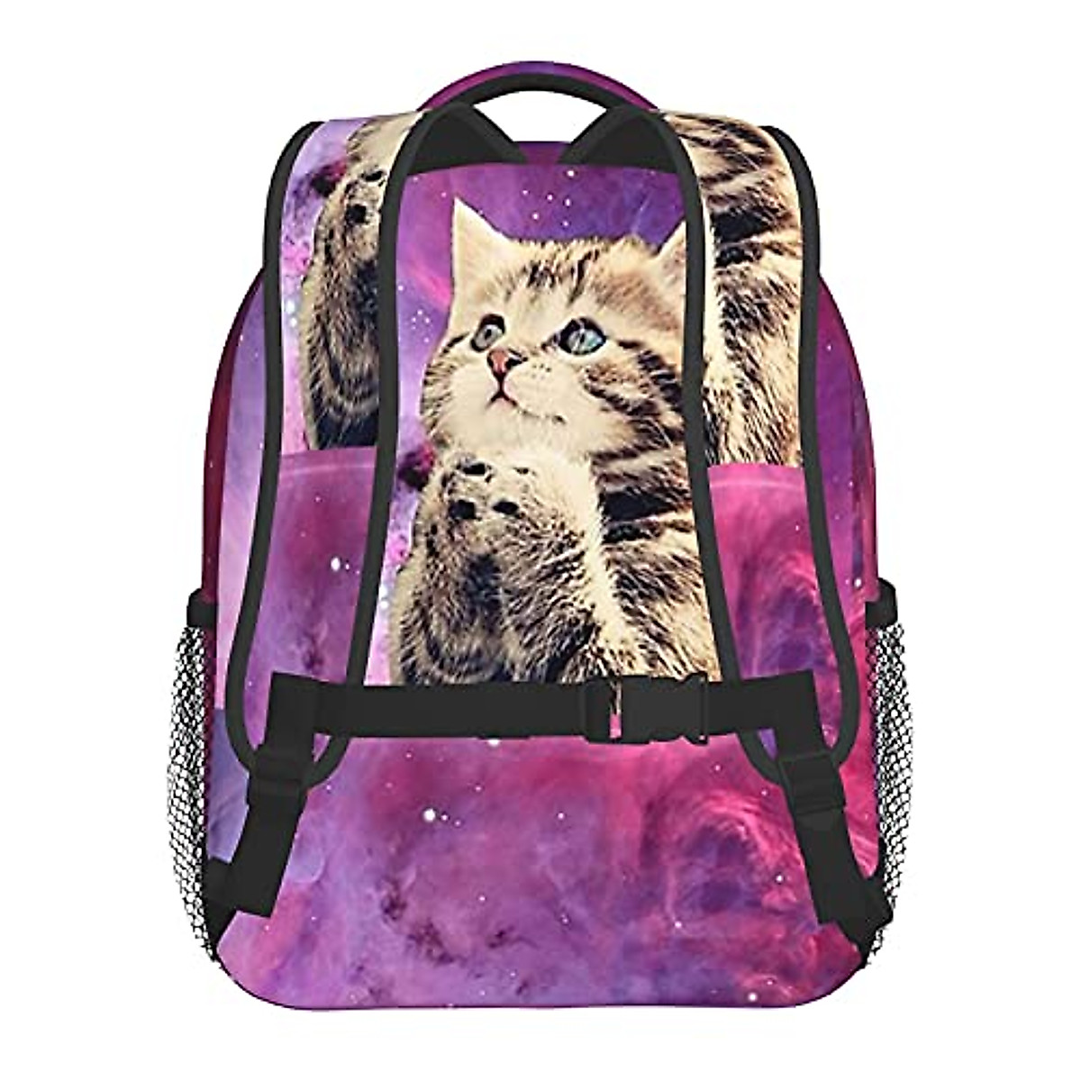 Dujiea 12" Kids Backpack Cute 3d Cat Galaxy Kitty Toddler Backpack For Boys Girls, Preschool Kindergarten Schoolbag Nursery Travel Bag With Chest Strap