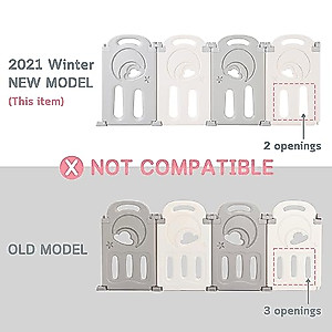 Cloud Castle Foldable Playpen 4-Panel Extension by Fortella (Gray)