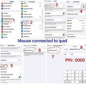 PEIBO Rechargeable Bluetooth Mouse for Laptop iPad Pro Air MacBook Wireless Mac Chromebook Win8/11 Desktop Computer