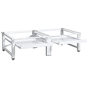 NusGear Washing and Drying Machine Pedestal with Pull-Out Shelves White , Material: Steel -196