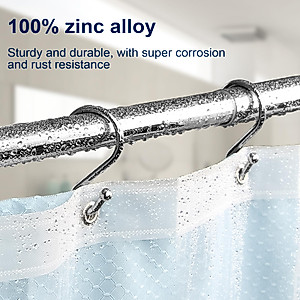 Gidse Metal Shower Curtain Hooks, Set of 12, Rust Proof Shower Curtain Hooks Rings, Durable S Shaped Hooks Hangers for Shower Curtains, Kitchen Utensils, Clothes, Towels (Chrome)