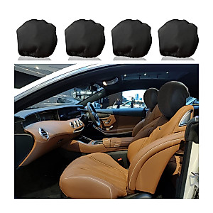 4PCS Car Headrest Covers, Soft Breathable Car Seat Head Rest Protector, Automotive Accessories for Van, SUV, Truck, All Car Models