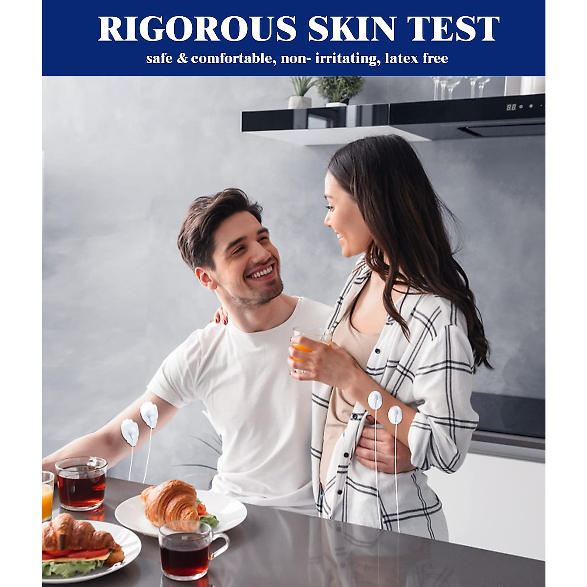 24 Pack TENS Unit Replacement Pads, Reusable Long-Lasting Self-Adhesive Non-Irritating Snap Electrodes Pad for Tens Unit with Standard 3.5mm Snap-on Connector, Compatible with Belifu, Brilnurse TENS