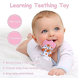 2Pack Silicone Teething Mitt, Soothing Infant Teething Mitten Pain Relief, Prevent Scratches Glove, Safe Silicone Teething Toys for 0-12 Months