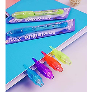 Invisible Ink Pen 24Pcs Spy Pen with UV Light Magic Marker Kid Pens for Birthday Party,Writing Secret Message for Easter Day Halloween Christmas Party Bag Gift