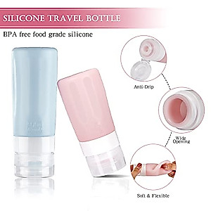 JOLY FANG Leak Proof Travel Bottles Set, 17pcs Silicone Travel Container for toiletries, TSA Approved travel Size Bottles, BPA Free