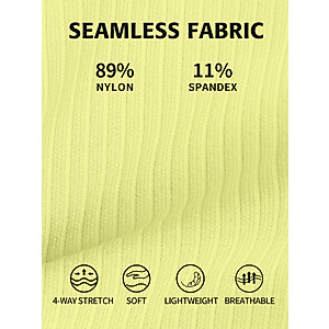 ATTRACO Womens Racerback Tank Top Tight Fit Ribbed Workout Sports Bra Tops Light Yellow